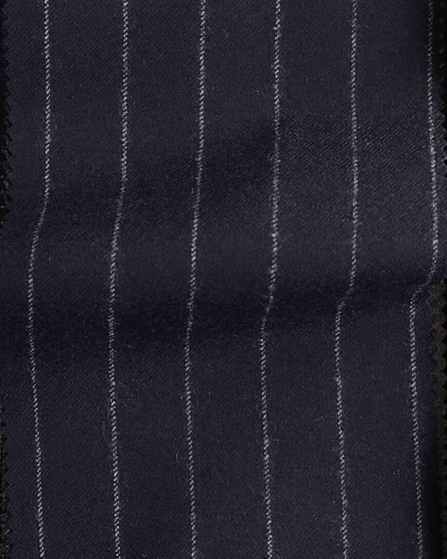 Holland & Sherry : navy chalk strip flannel